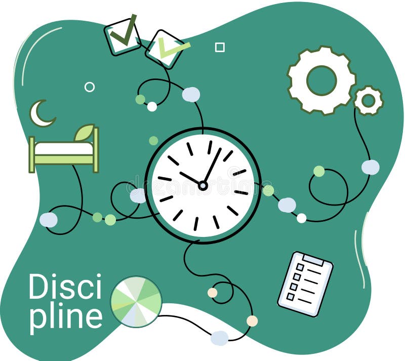 Discipline Concept Icon. Time Management. Working Day Idea, Time for ...