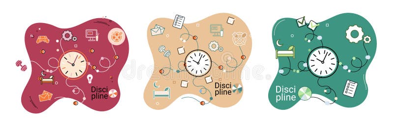 Discipline Concept Icon. Time Management. Working Day Idea, Time for ...