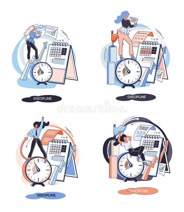 Discipline Concept Icon. Time Management. Working Day Idea, Time for ...