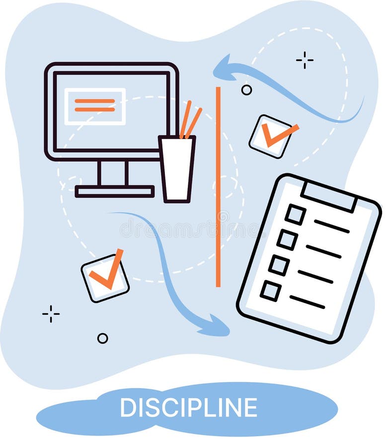 Discipline Concept Icon. Time Management. Working Day Idea, Time for ...