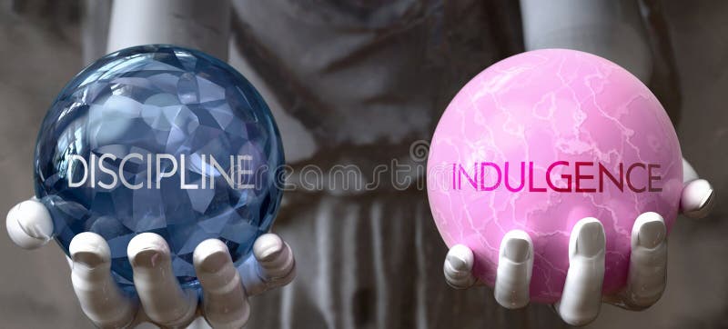 Discipline or Indulgence - Decide between Two Options Stock Image ...