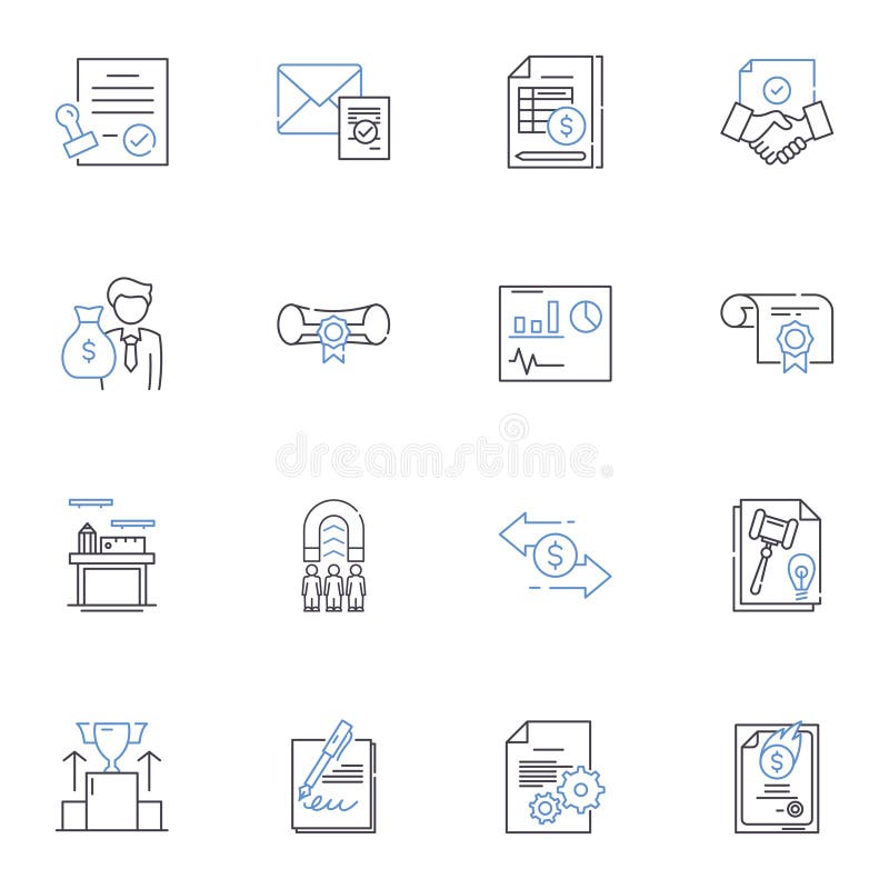 Discipline Line Icons Collection. Control, Authority, Regulation, Order ...
