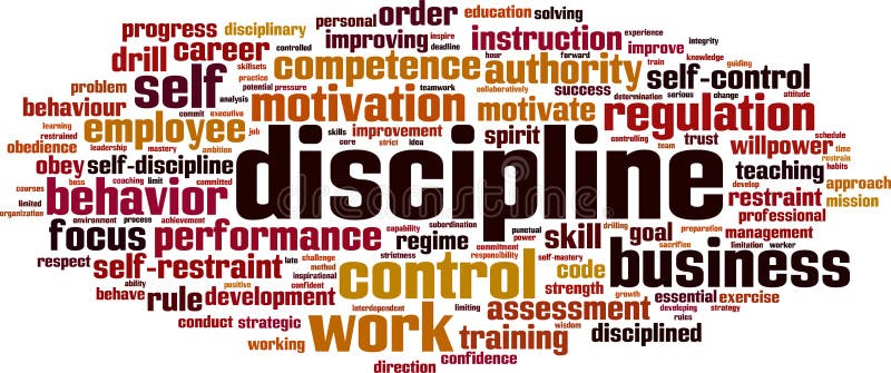 Discipline word cloud stock vector. Illustration of disciplined - 223882934