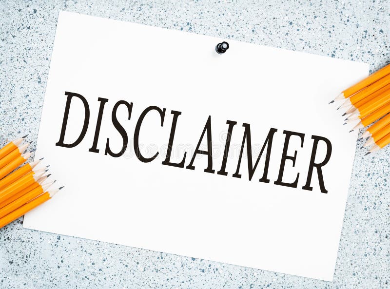 Disclaimer Text on Paper on Notice Board Stock Photo - Image of message ...