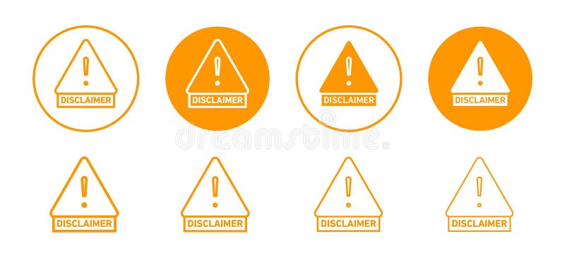 Disclaimer Vector Icon Set Collection. Disclaimer Outline Flat Icon ...