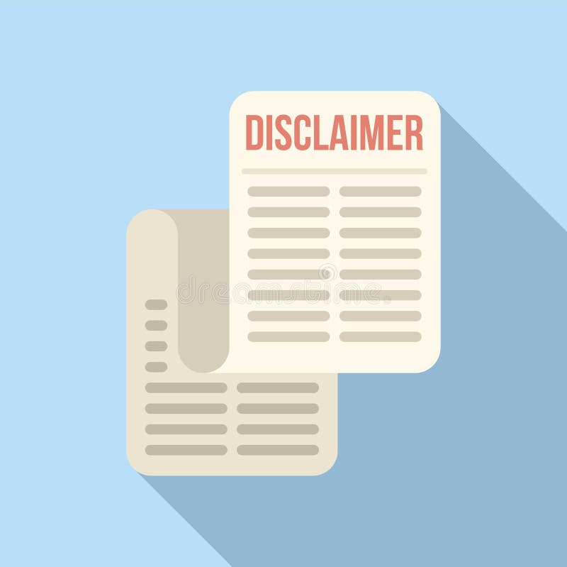 Disclaimer Work Paper Icon Flat Vector. Protection Mark Stock ...