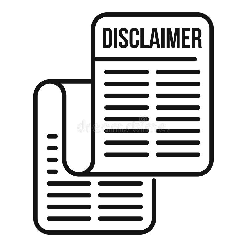 Disclaimer Work Paper Icon Outline Vector. Protection Mark Stock ...