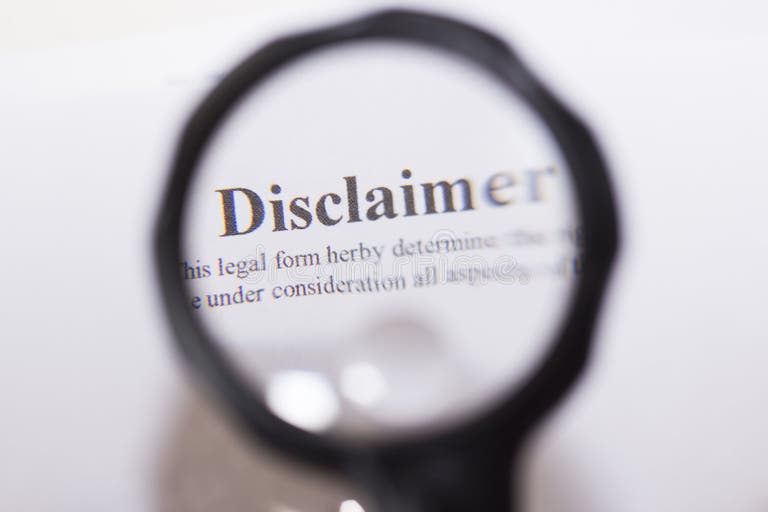 Disclaimer Written on Document Stock Image - Image of corporation ...