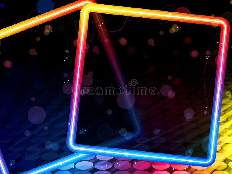 Rainbow Square Border with Sparkles Stock Vector - Illustration of ...