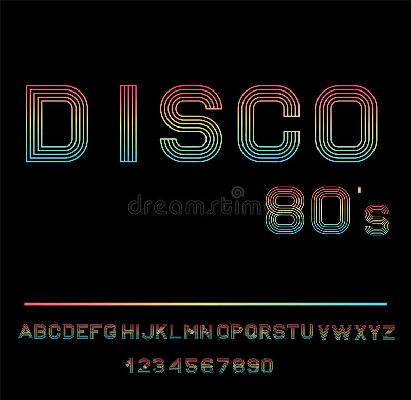 Disco Retro Font Stock Illustrations – 4,314 Disco Retro Font Stock ...
