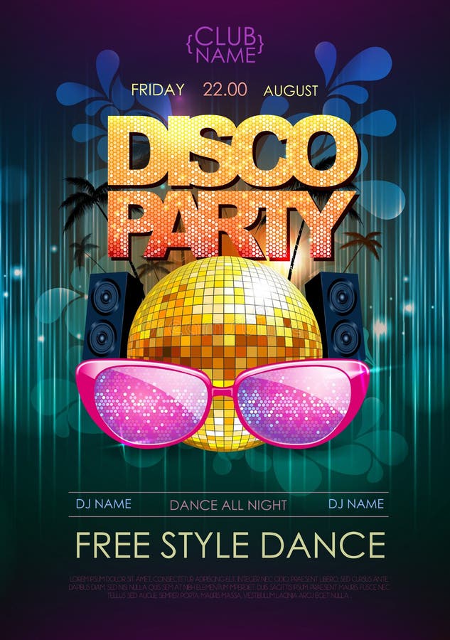 Disco Background. Disco Poster Stock Vector - Illustration of music ...