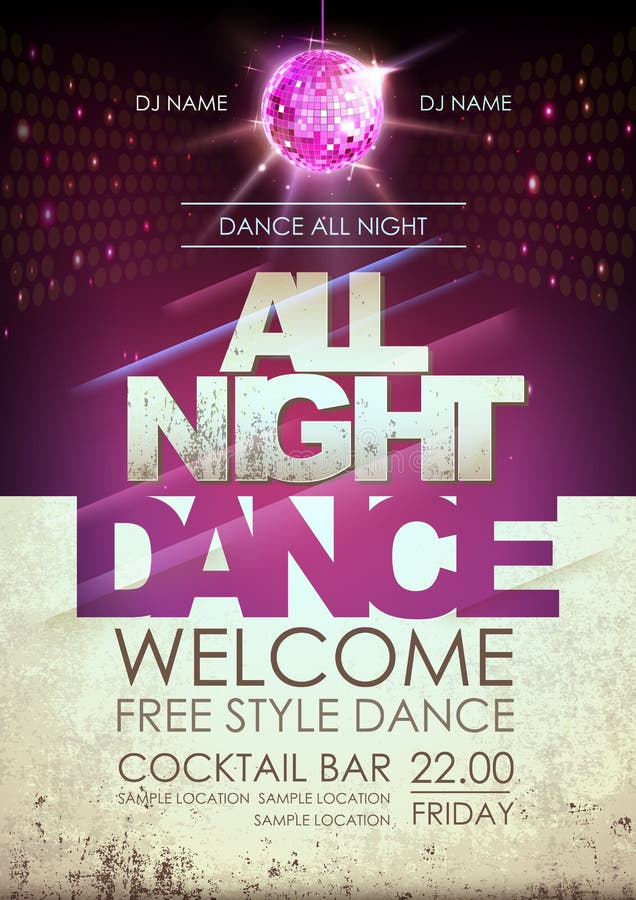 Disco Ball Background. Disco All Night Dance Party Poster on OpeDisco ...