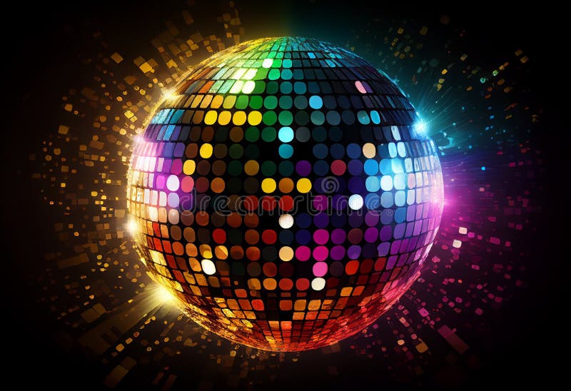 Disco Ball with Bright Lights. AI Generated Stock Illustration ...