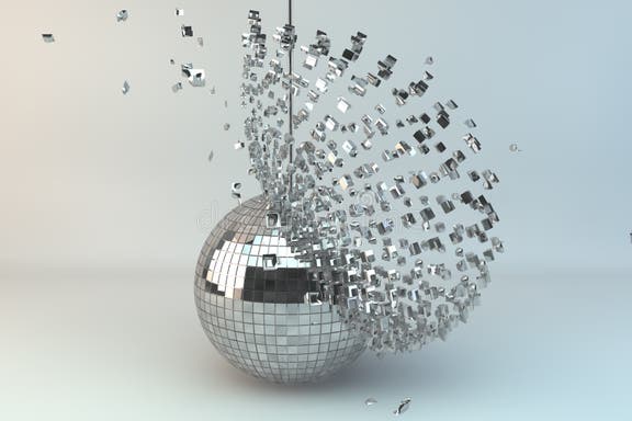 Disco ball exploding stock illustration. Illustration of style - 14536942