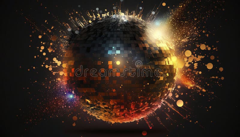 Disco Ball Explosion. Generative AI Stock Illustration - Illustration ...