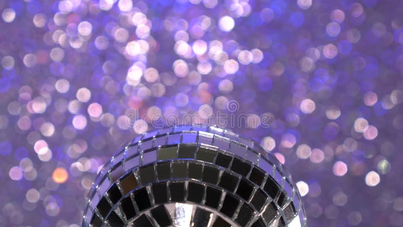 Disco Ball Filmed in the Studio with a Silver Background and Movement ...