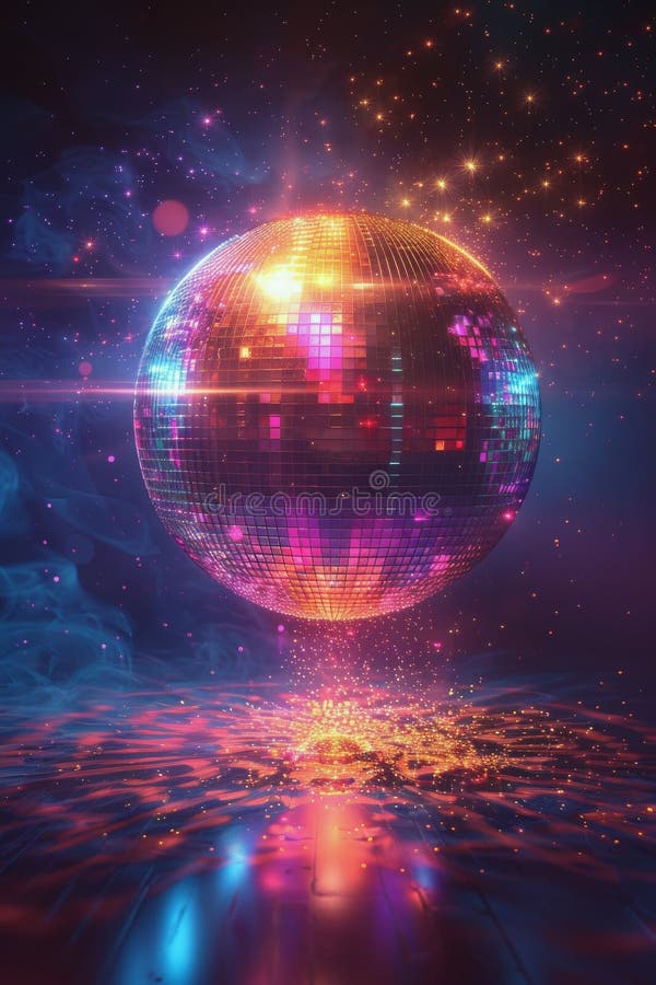 Disco Ball Floating on Water Stock Image - Image of rotating ...