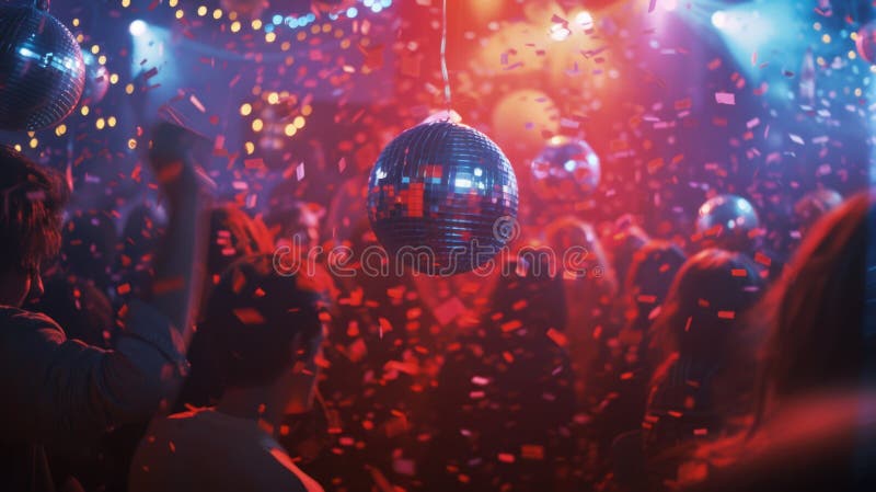 Disco Ball Hanging at a Party. Ideal for Event Decorations Stock Photo ...