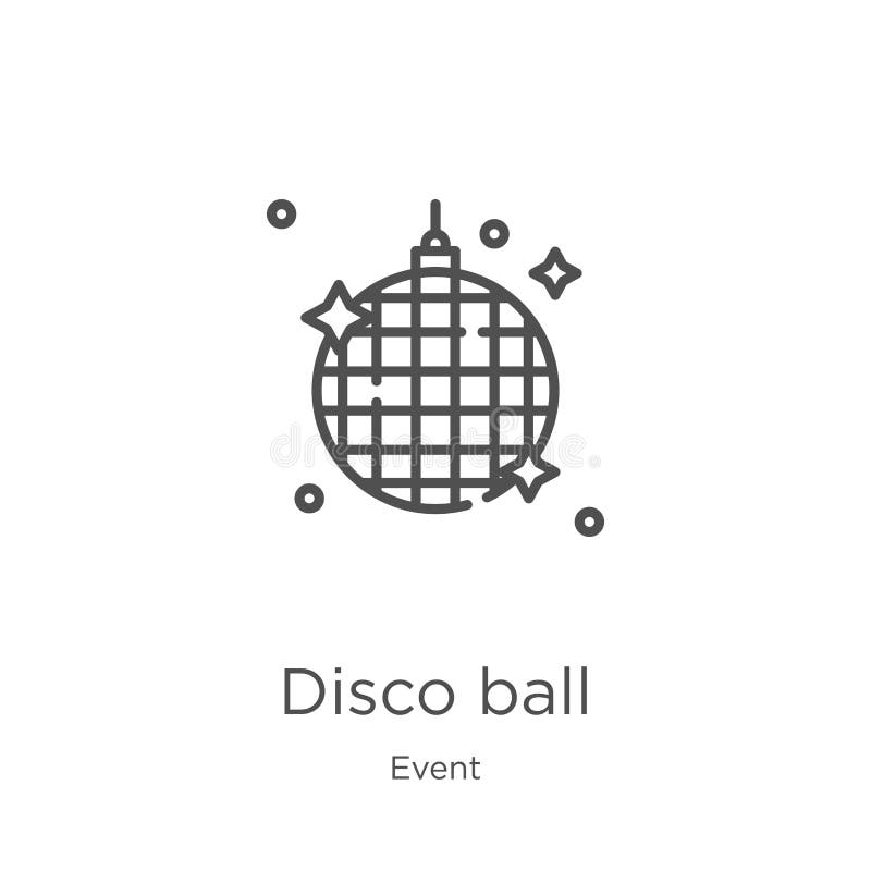 Disco Ball Icon Vector from Event Collection. Thin Line Disco Ball ...