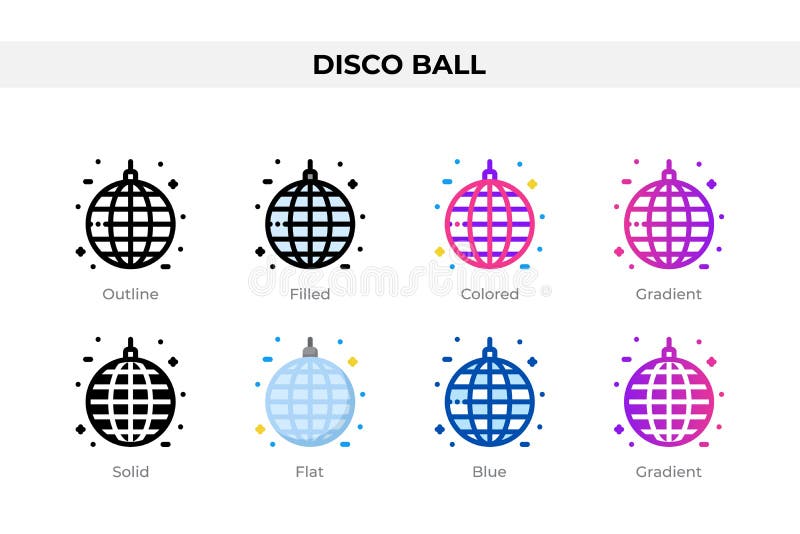 Disco Ball Icons in Different Style. Disco Ball Icons Set. Holiday ...