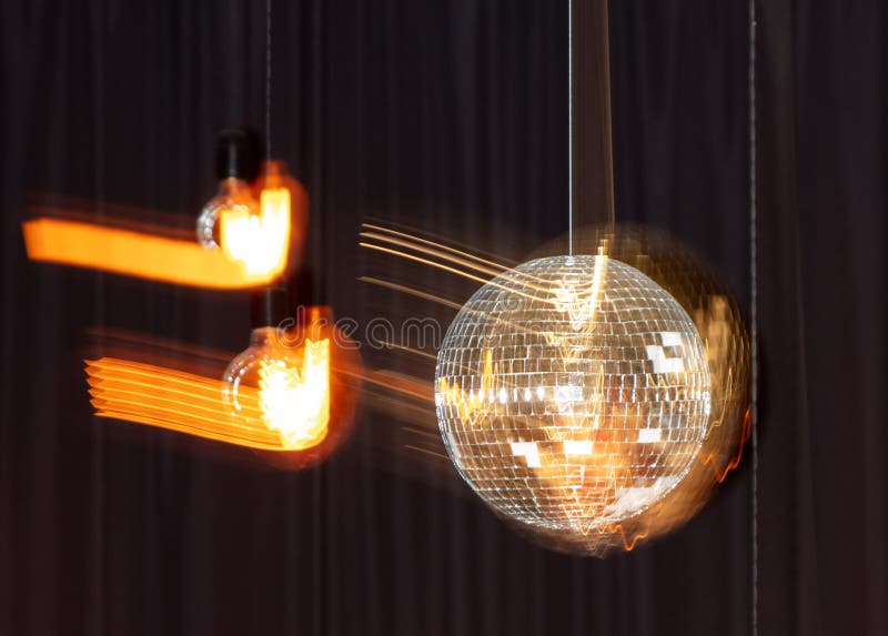 Disco Ball in the Interior of a Modern Cafe, Close Up Stock Photo ...