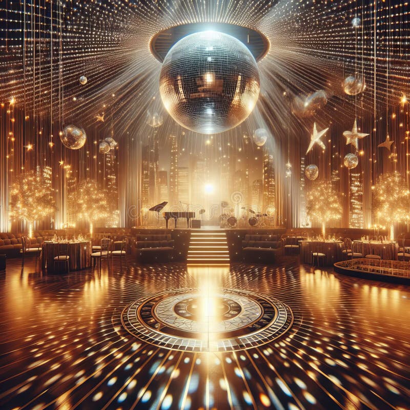 Disco Ball Light Reflections on a Dance Floor Stock Photo - Image of ...