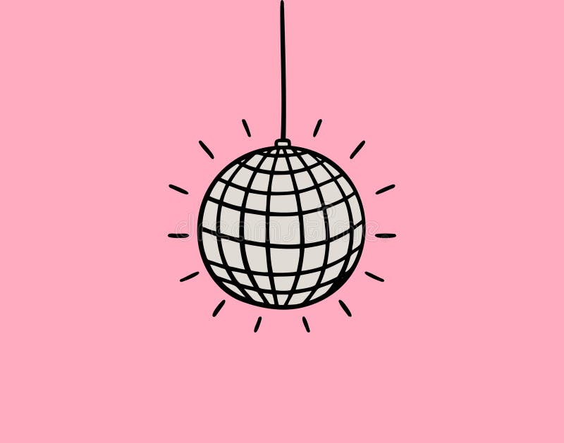 Disco Ball Mirror Sphere Party Pink Color Stock Illustration ...