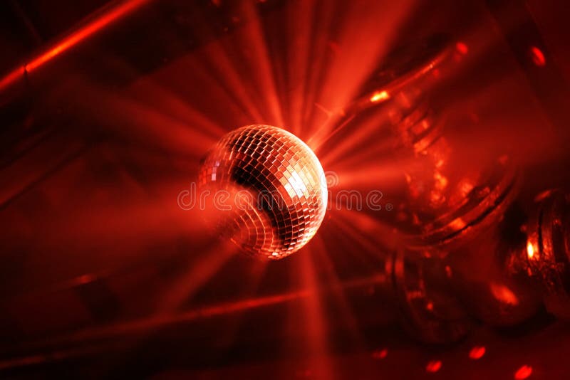 Green Shining Disco Ball in Motion Stock Image - Image of club ...