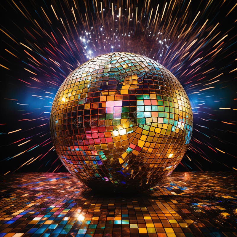 Disco Ball with Party Illumination Glow. 80s Styled Disco Party Mirror ...