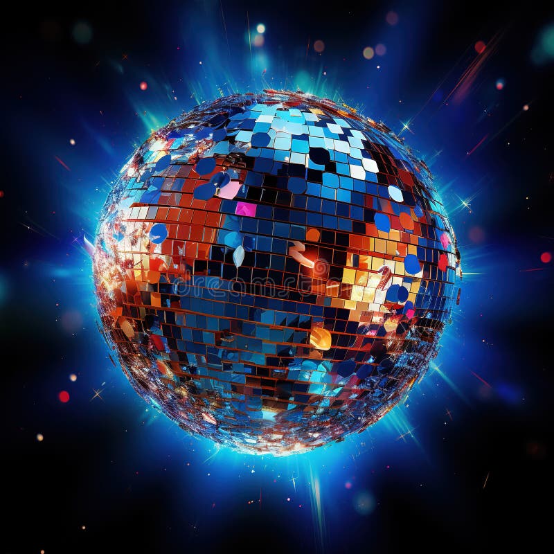 Disco Ball with Party Illumination Glow. 80s Styled Disco Party Mirror ...