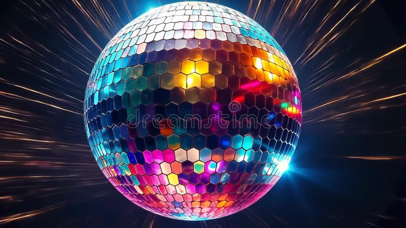 Disco Ball with Party Illumination Glow. 80s Styled Disco Party Mirror ...