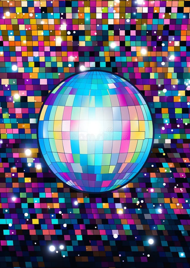 Disco Ball Pattern Frame 80s Retro Nostalgic Stock Illustration ...