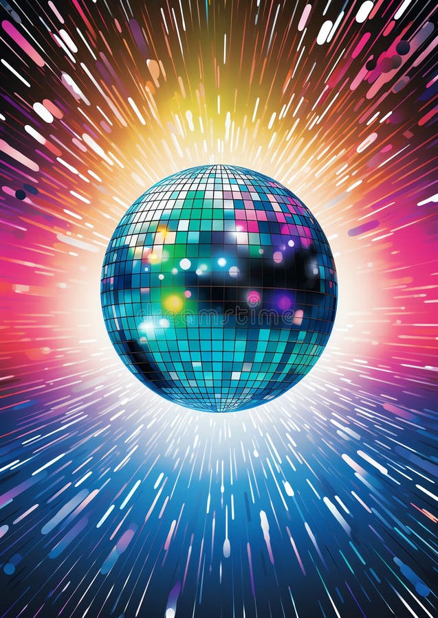 Disco Ball Pattern Frame 80s Retro Nostalgic Stock Illustration ...