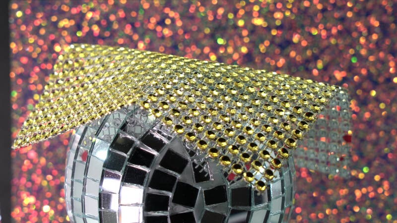 Disco Ball with Small Mirrors Rotates Stock Video - Video of card ...