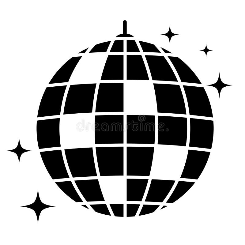 Disco Ball with Stars Icon, Disco Ball Sign - Vector Stock Vector ...