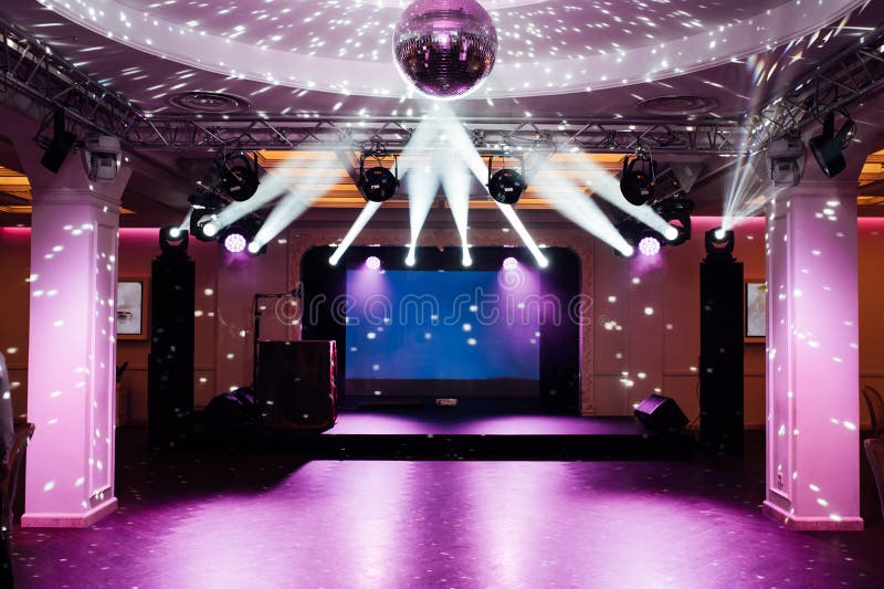 Disco Ball, View from Below, from the Disco Ball Beams, Stage Light ...
