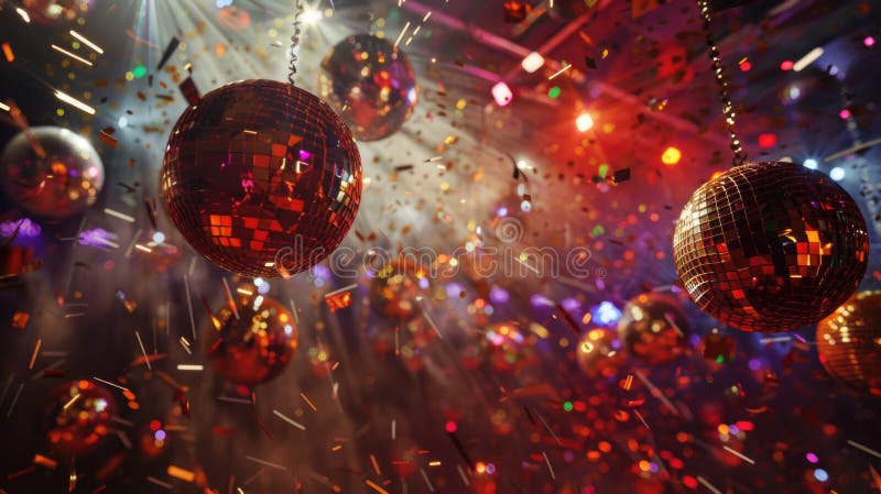 Disco Balls and Confetti Falling from the Ceiling, Perfect for Party ...