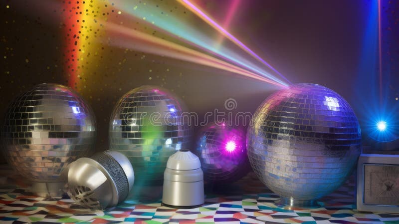 Disco Balls with Laser Lights Stock Photo - Image of club, event: 312330444