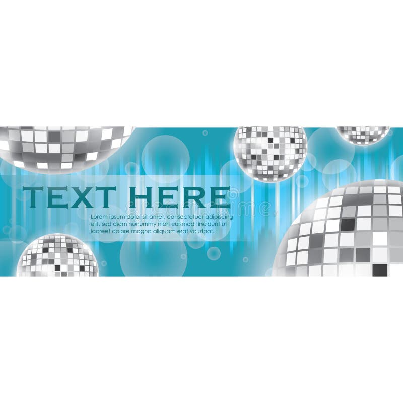 Disco Banner with Glamorous Dancing Girls Stock Vector - Illustration ...