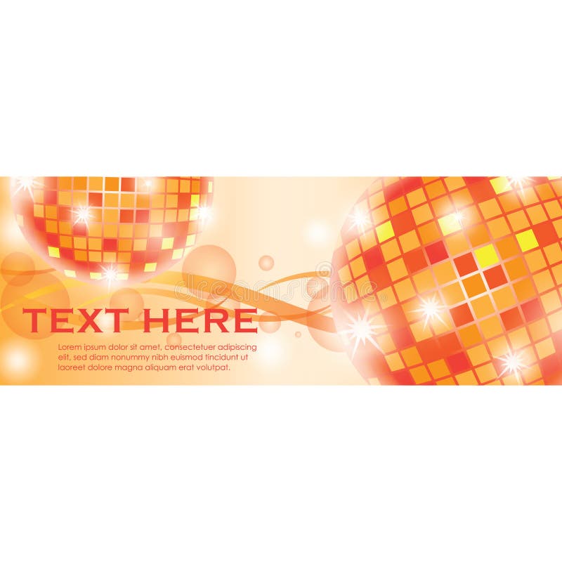 Disco Banner with Glamorous Dancing Girls Stock Vector - Illustration ...