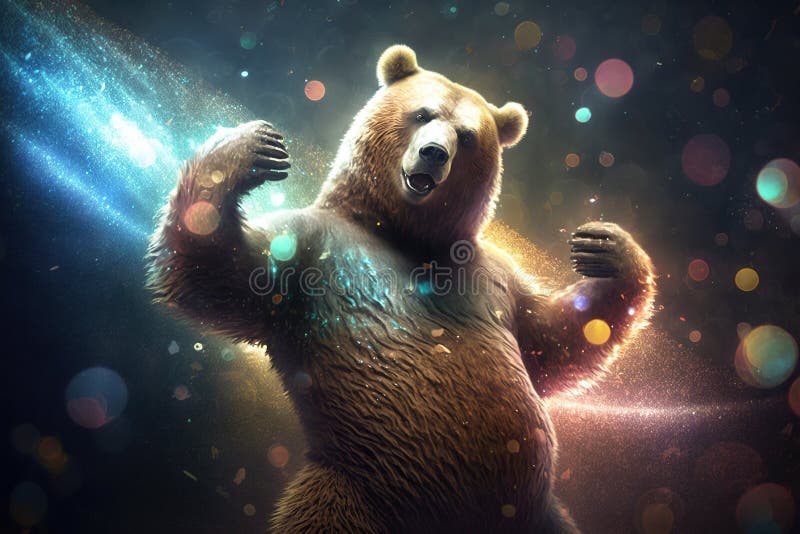 Disco Bear, Created with Generative AI Technology Stock Illustration ...