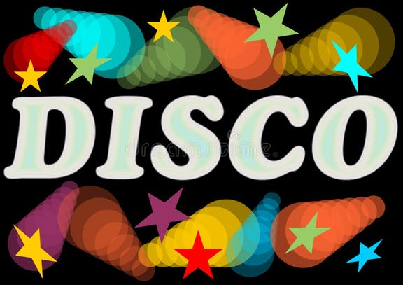 Disco Billboard with Neon Lights and Stars Stock Illustration ...