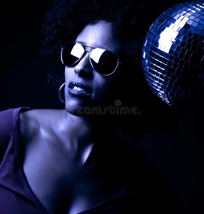Disco chic stock image. Image of portrait, black, ball - 14839783