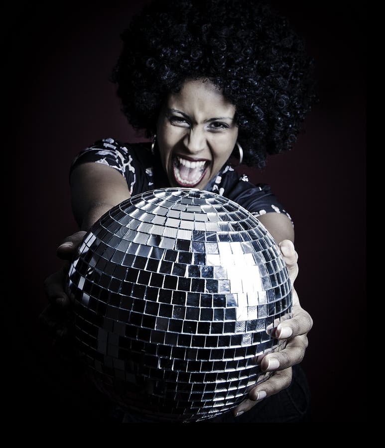 Disco chic stock image. Image of portrait, black, ball - 14839783