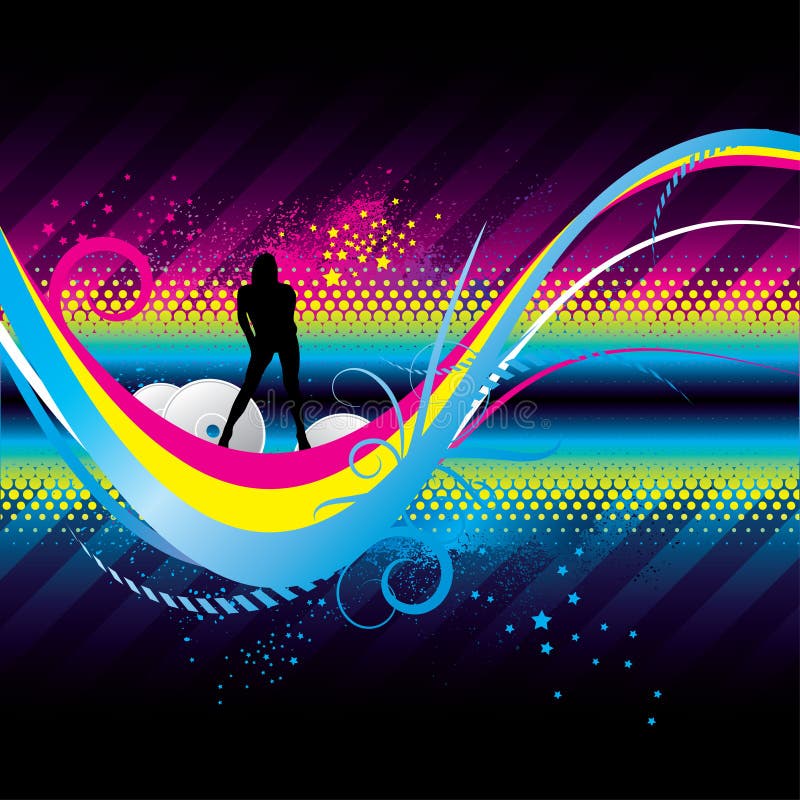 Disco Colors stock vector. Illustration of grunge, disc - 8060817