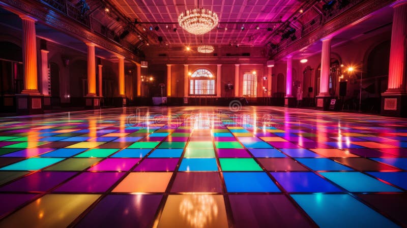 Disco Dance Floor with a Retro Feel Stock Illustration - Illustration ...