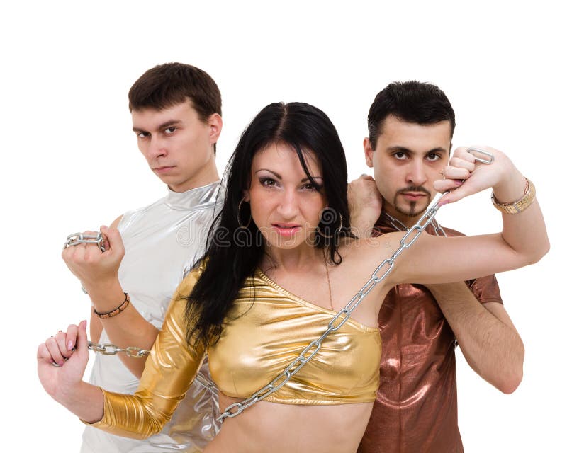 Disco Dancer Team Dancing, on White in Full Length. Stock Photo - Image ...