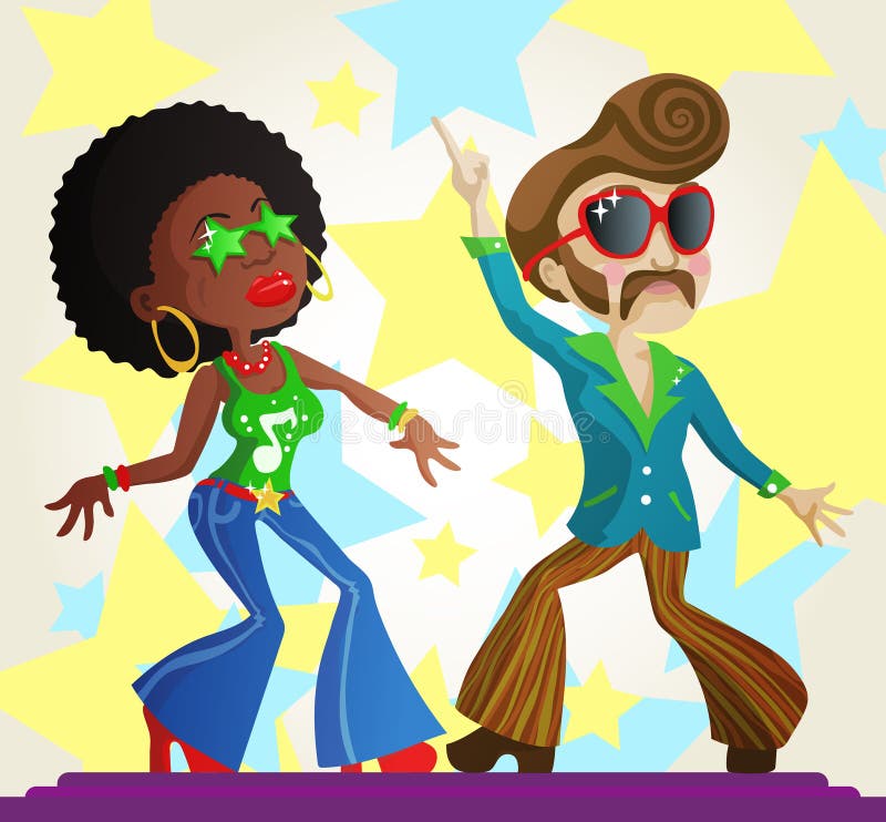 Groovy 70s disco design stock illustration. Illustration of stars ...