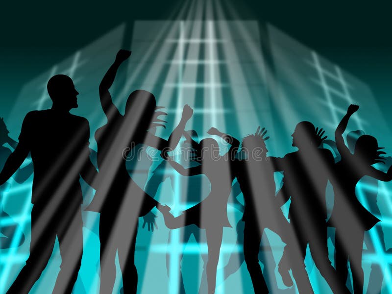 Disco Dancing Indicates Dancer Dance and Discotheque Stock Illustration ...