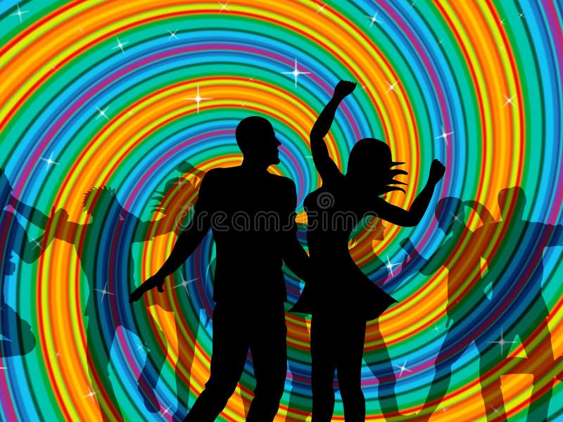 Disco Dancing Indicates Dancer Music and Discotheque Stock Illustration ...